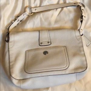 Coach | Bags | Coach White And Silver Pebbled Leather Bag | Poshmark